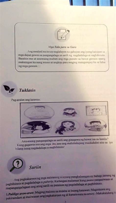 Solved Tuklasinpag Aralan Ang Larawananu Anong Pangangalaga Sa Sarili