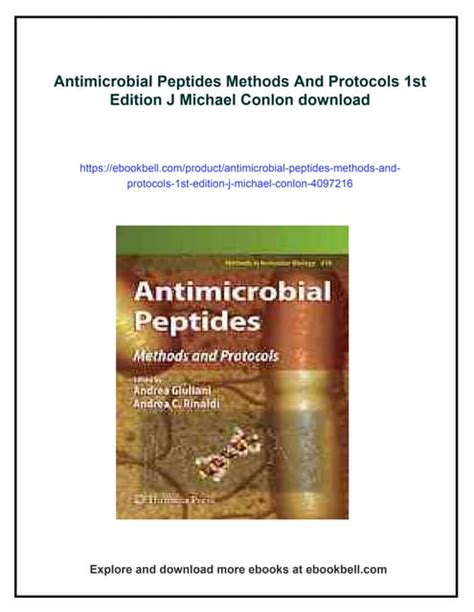 Antimicrobial Peptides Methods And Protocols 1st Edition J Michael