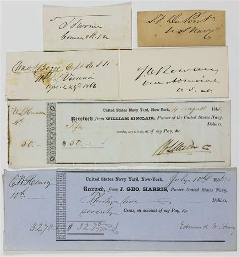 Lot UNION NAVY AUTOGRAPH GROUPING