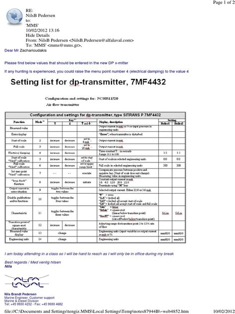 Air Dp Parameters Pdf