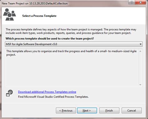 Add New Project In On Premise Team Foundation Server Opshub Enterprise Application