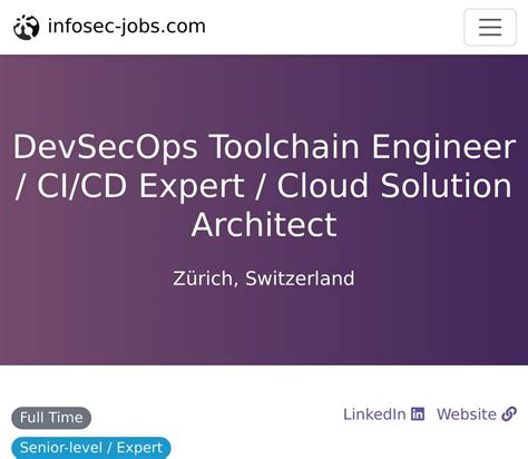Hiring Devsecops Toolchain Engineer Cicd Expert Cloud Solution