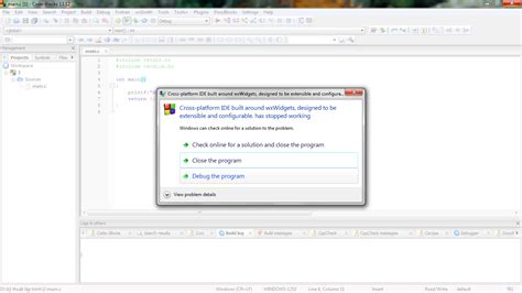 Lỗi Cross Platform Ide Built Around Wxwidgets Has Stopped Working Khi Build Trên Codeblocks