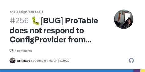 BUG ProTable Does Not Respond To ConfigProvider From Antd Issue Ant Design Pro Table