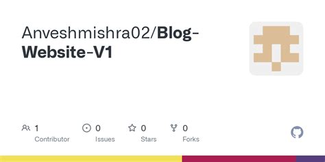 Github Anveshmishra Blog Website V