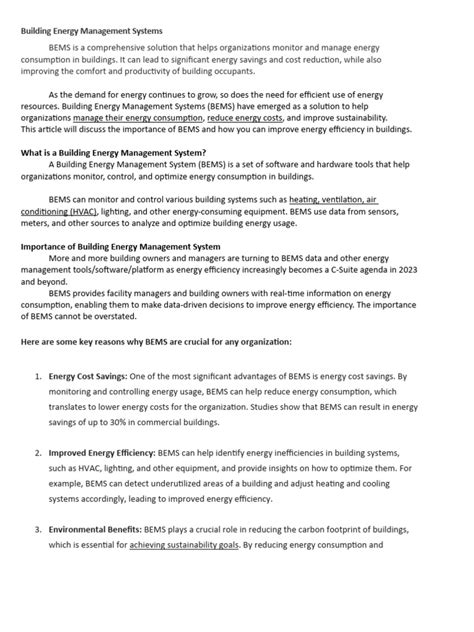Building Energy Management Systems Pdf Efficient Energy Use