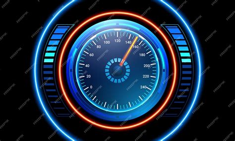 Premium Vector Neon Car Speedometer Vector Illustration