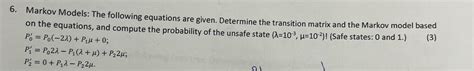 Solved Markov Models The Following Equations Are Given