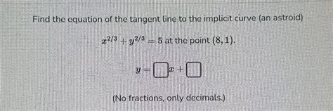 Find The Equation Of The Tangent Une To The Implicit