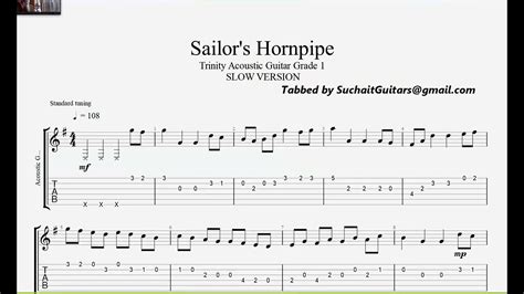 Sailors Hornpipe Trinity Acoustic Guitar Grade 1 Lesson Slow And
