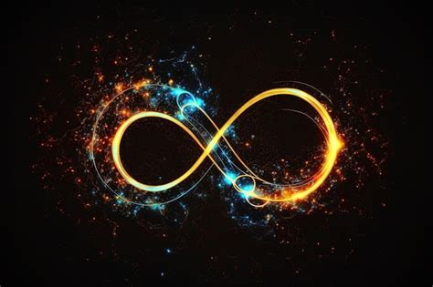 Premium Photo Glowing Neon Infinity Symbol In The Night Generative Ai