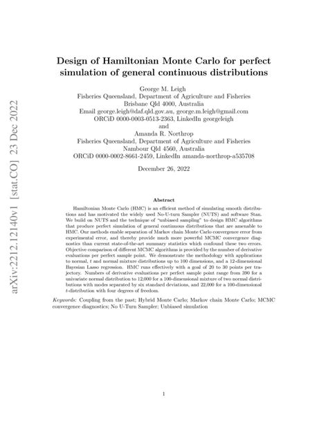 Design Of Hamiltonian Monte Carlo For Perfect Simulation Of General