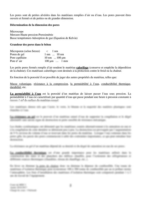 Solution Caracteristiques Des Materiaux De Construction Studypool