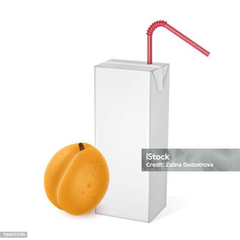 살구 주스의 판지 패키지 빛 배경에 고립 판지 패키지 화이트 팩 목업 0명에 대한 스톡 벡터 아트 및 기타 이미지 0명 3차원 형태 각도 Istock