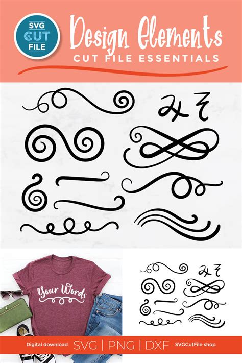 Flourish Svg Swoosh Svg Swashes Svg Swirl Svg Squiggle Svg Swirly