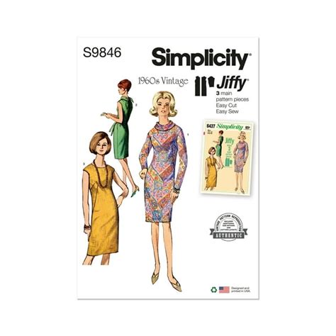 Simplicity Sewing Pattern 9846 Misses Dress Size K5 8 10 12 14 16