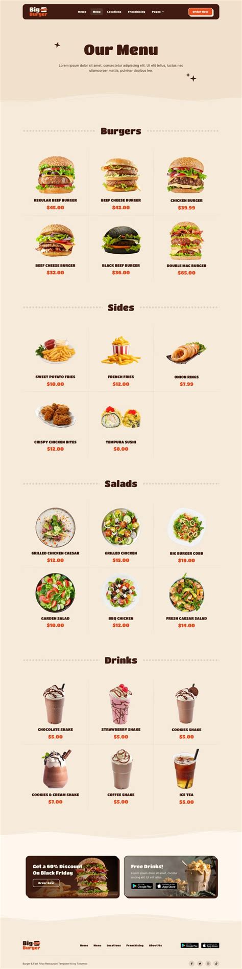 Bigburger Burger And Fast Food Restaurant Elementor Template Kit Wp