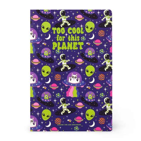 Lined Notebook A5 Sheet Medium Planet Space