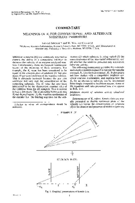 Pdf Meanings Of Ki For Conventional And Alternate Substrate Inhibitors Thomas Spector