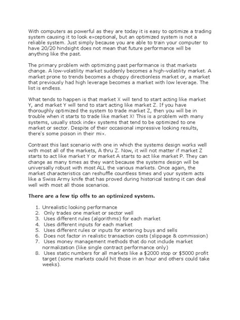 What Is A Robust Trading System DocShare Tips