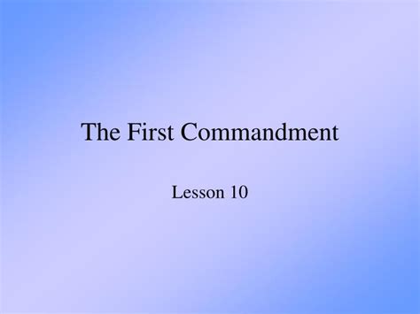 Ppt The First Commandment Powerpoint Presentation Free Download Id