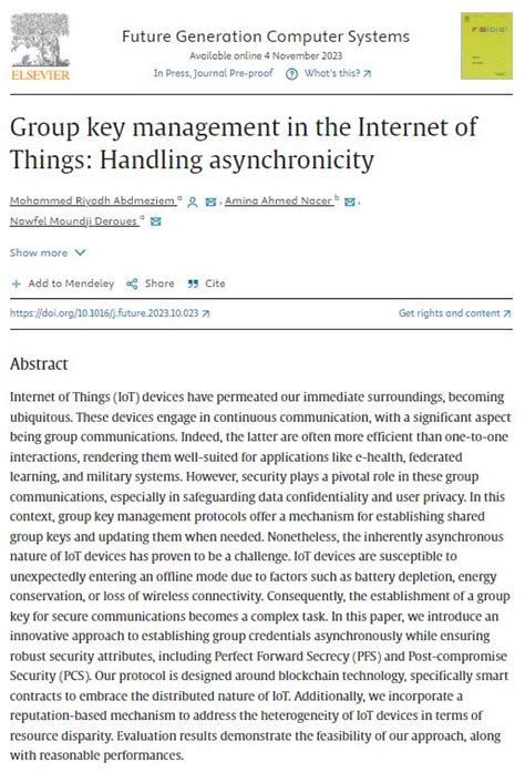 Mohammed Riyadh Abdmeziem On Linkedin Research Publication Cybersecurity Iot