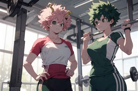 [ai Art] Fem Deku And Mina Working Out Mha By The Sanctuaire On Deviantart