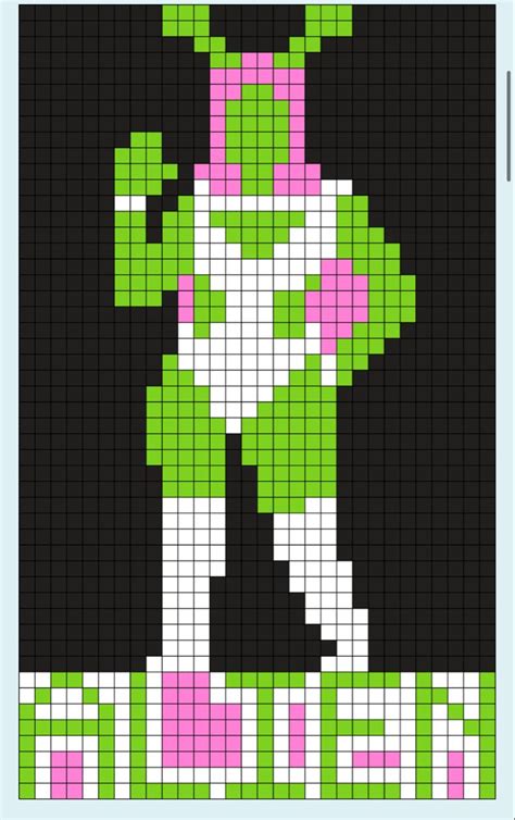 Alien Babe Pixel Art Template
