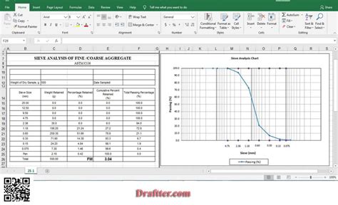 Sieve Analysis Spreadsheet