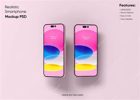 Макет смартфонов 14 Pro Max для брендинга пользовательского интерфейса