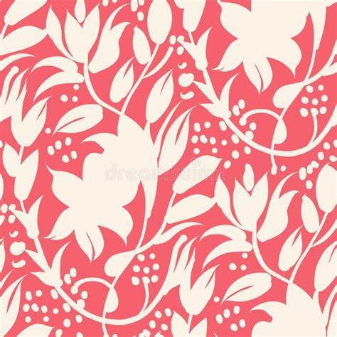 Monochrome Seamless Pattern With Flowers Vector Stock Illustration