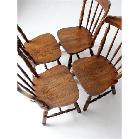 Vintage Oak Dining Chairs Set Of 4 Chairish