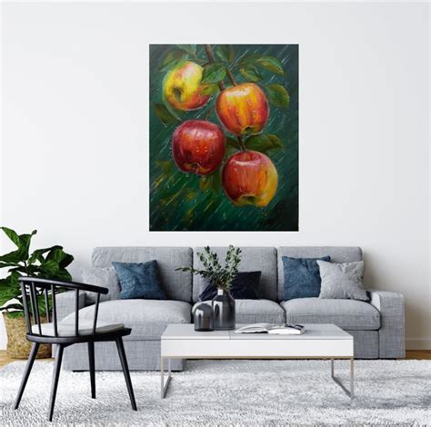 Живописное картина яблоня под дождем — цена 2500 грн в каталоге