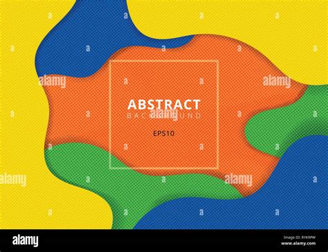 Abstract Wavy Geometric Dynamic 3d Colorful Background With Halftone Texture Trendy Gradient