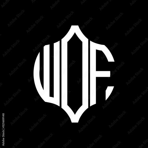 Wof Letter Logo Wof Best Black Background Vector Image Wof Monogram