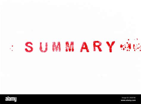Red Color Ink Rubber Stamp In Word Summary On White Paper Background