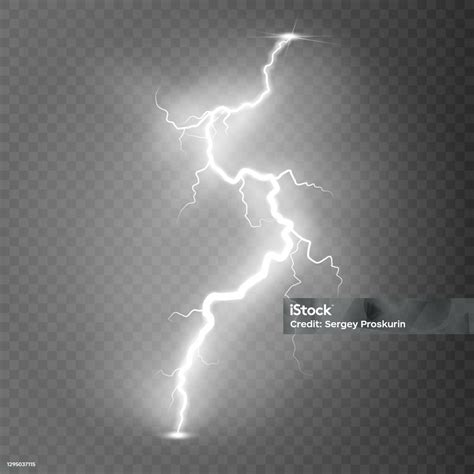 Petir Tabrakan Petir Ledakan Listrik Yang Kuat Ilustrasi Stok Unduh