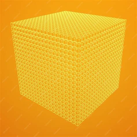 Premium Vector Wireframe Mesh Cube