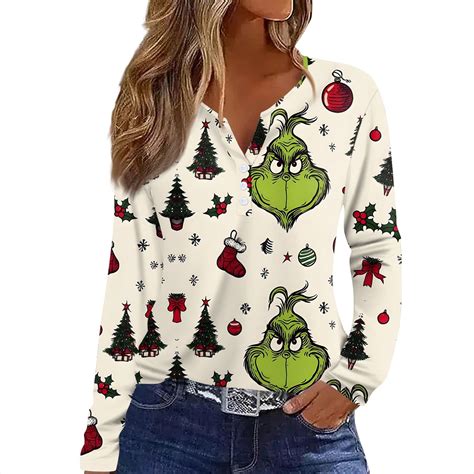 𝑮𝒓𝒊𝒏𝒄𝒉𝒔 Christmas Grinch Costume Shirt For Women Grinch Women