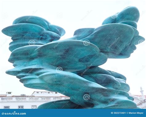 Blue Sculpture By Tony Cragg Named Runner In Lisbon Portugal Editorial Photo Image Of