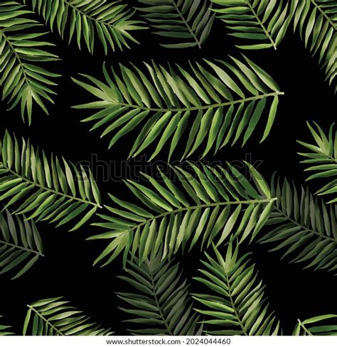 Hand Drawn Green Watercolor Leaves Seamless Stock Vector Royalty Free