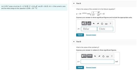 Solved An L R C Series Circuit Has L 0 700h C 8 00μf