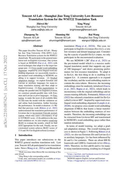 Pdf Tencent Ai Lab Shanghai Jiao Tong University Low Resource