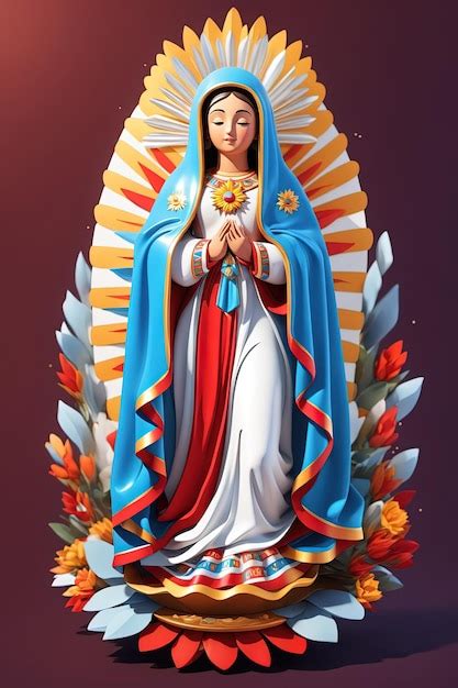 Bela Virgem Maria Nossa Senhora De Guadalupe 3d Desenho De Personagens