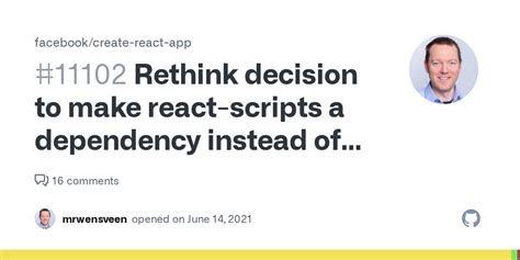 Rethink Decision To Make React Scripts A Dependency Instead Of A Devdependency · Issue 11102