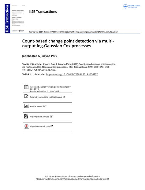 Pdf Count Based Change Point Detection Via Multi Output Log Gaussian