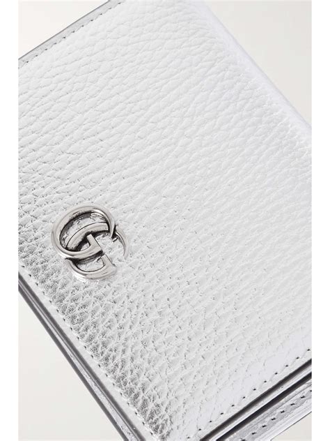 GUCCI Petite Marmont Metallic Textured Leather Wallet NET A PORTER
