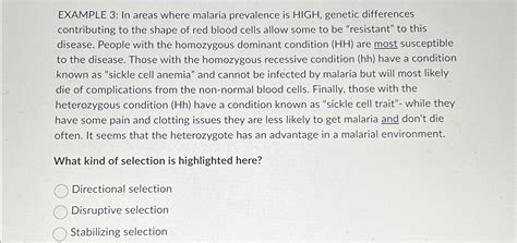 Solved Example 3 In Areas Where Malaria Prevalence Is High