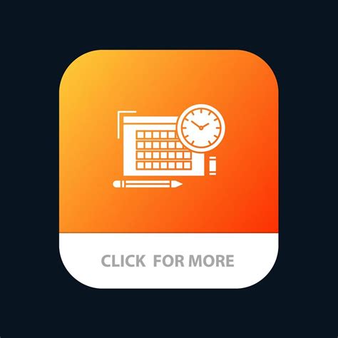 time file pen focus mobile app button android and ios glyph version