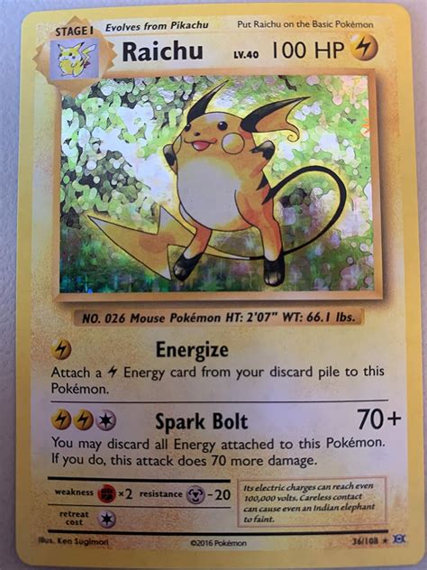 Amazon Pokemon Raichu 36 108 XY Evolutions Holo Toys Games